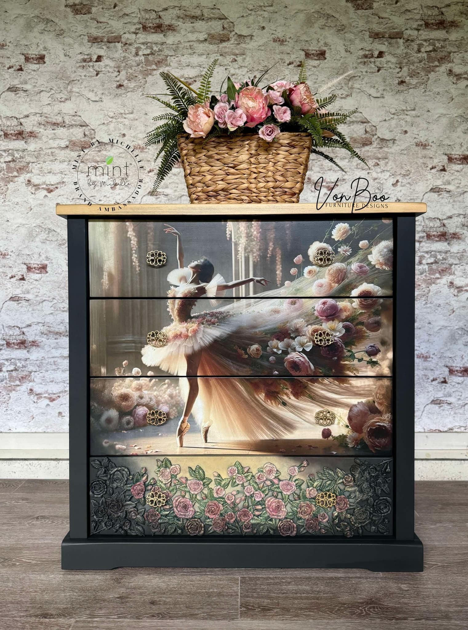 Ballet in Bloom - Mint Decoupage Paper – Rescue Recycle Reuse