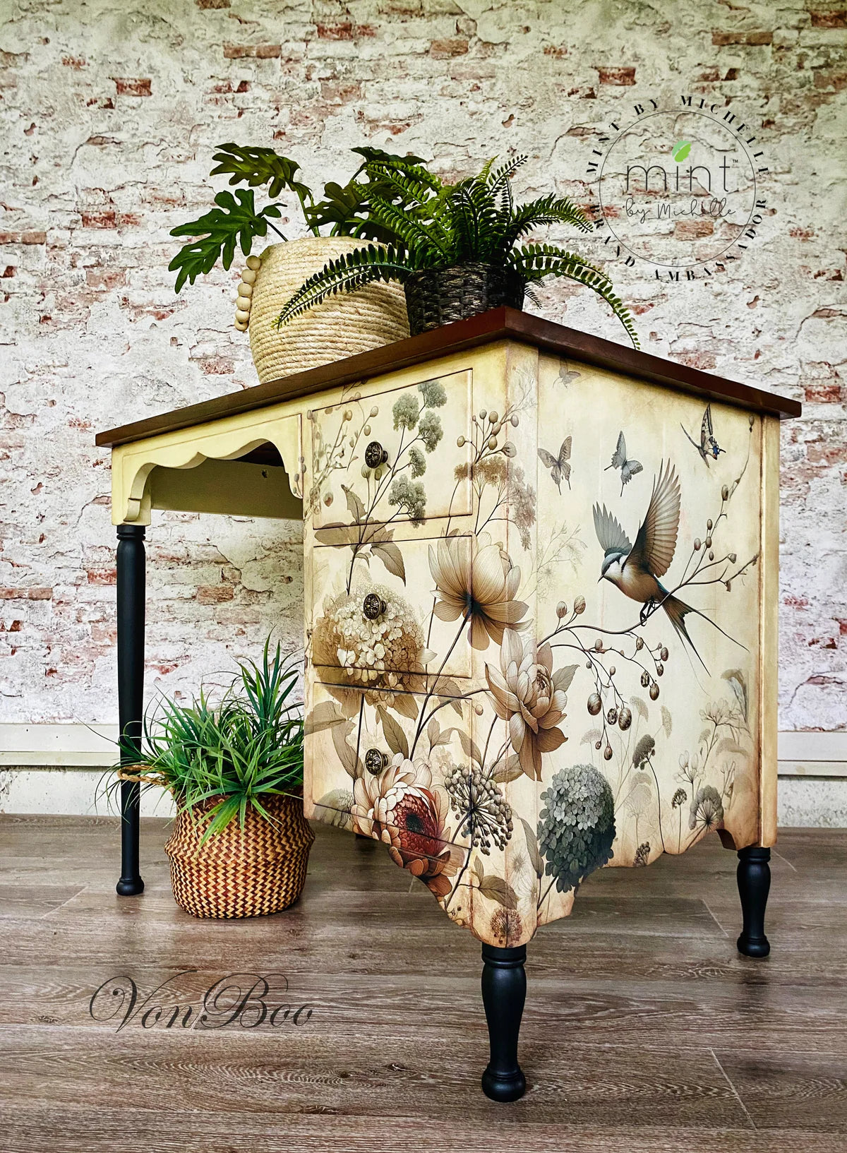 Pale Blossom - Mint Decoupage Paper – Rescue Recycle Reuse