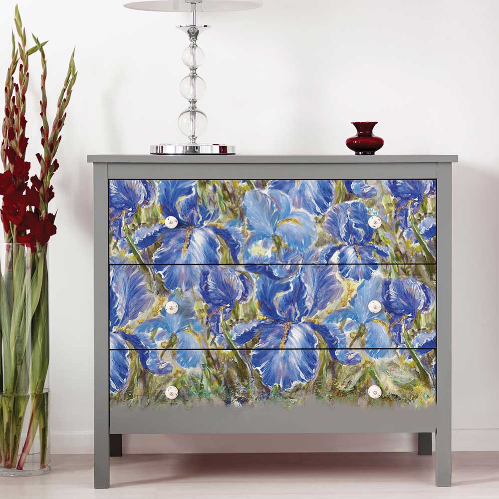 A1 DECOUPAGE FIBER – ENCHANTING IRIS – 1 SHEET – Rescue Recycle Reuse