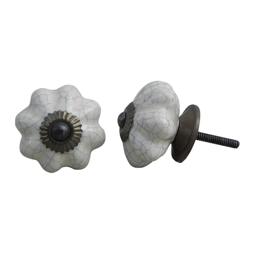 Cream Melon Crackle Ceramic Cabinet Knob – Rescue Recycle Reuse